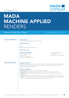 TDS/MSDS Plasters Renders - madagypsum