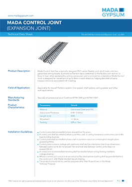 TDS/MSDS Joint Tapes - madagypsum