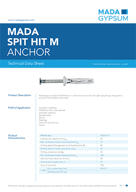 TDS/MSDS Screws Anchors - madagypsum